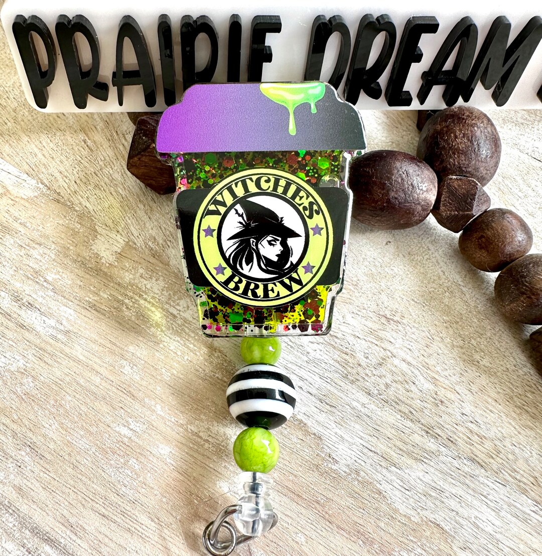 Witches Brew 3D Shaker Badge Reel, Halloween Shaker Badge Reel, to Go ...