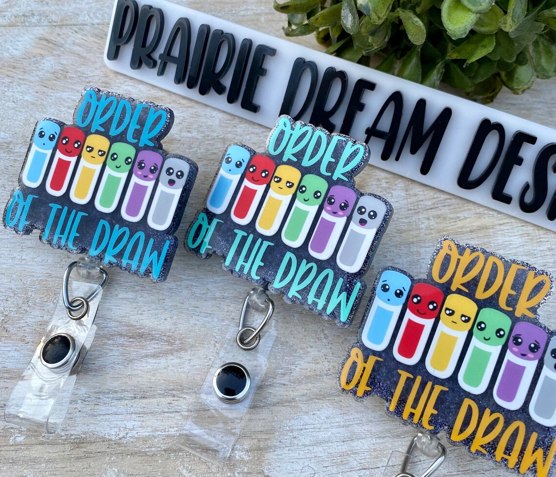 Lab Order of Draw Badge Reel Phlebotomist Badge Reel MLT - Etsy