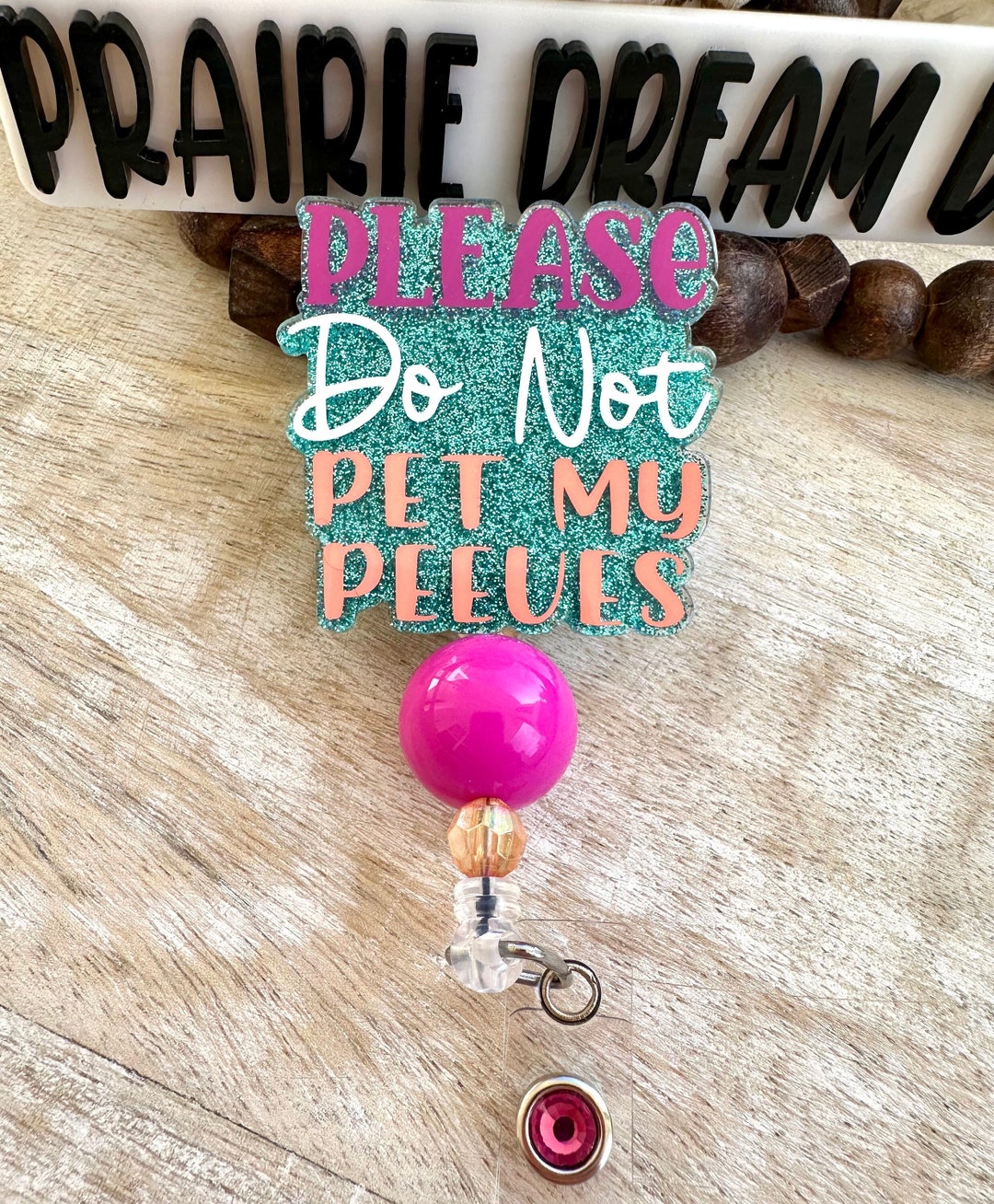 Pet Peeve Badge Reel, Please Do Not Pet My Peeves Badge Reel, ID Holder ...