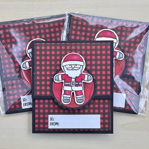 Handmade Christmas Gift Card Holder-set of 3, Santa HO HO HO Money ...