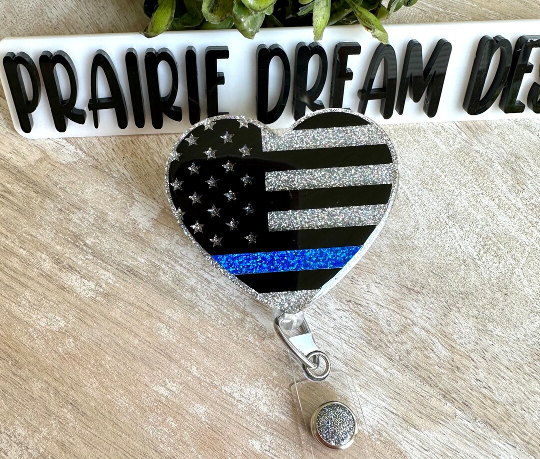 Thin Blue Line Badge Reel, Back the Blue, Police Badge Reel, Police ...