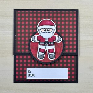 Handmade Christmas Gift Card Holder-set of 3, Santa HO HO HO Money ...