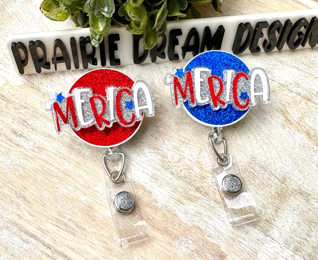 4th of July 'merica Badge Reel: Stars, Stripes, Red, White & Blue - Etsy
