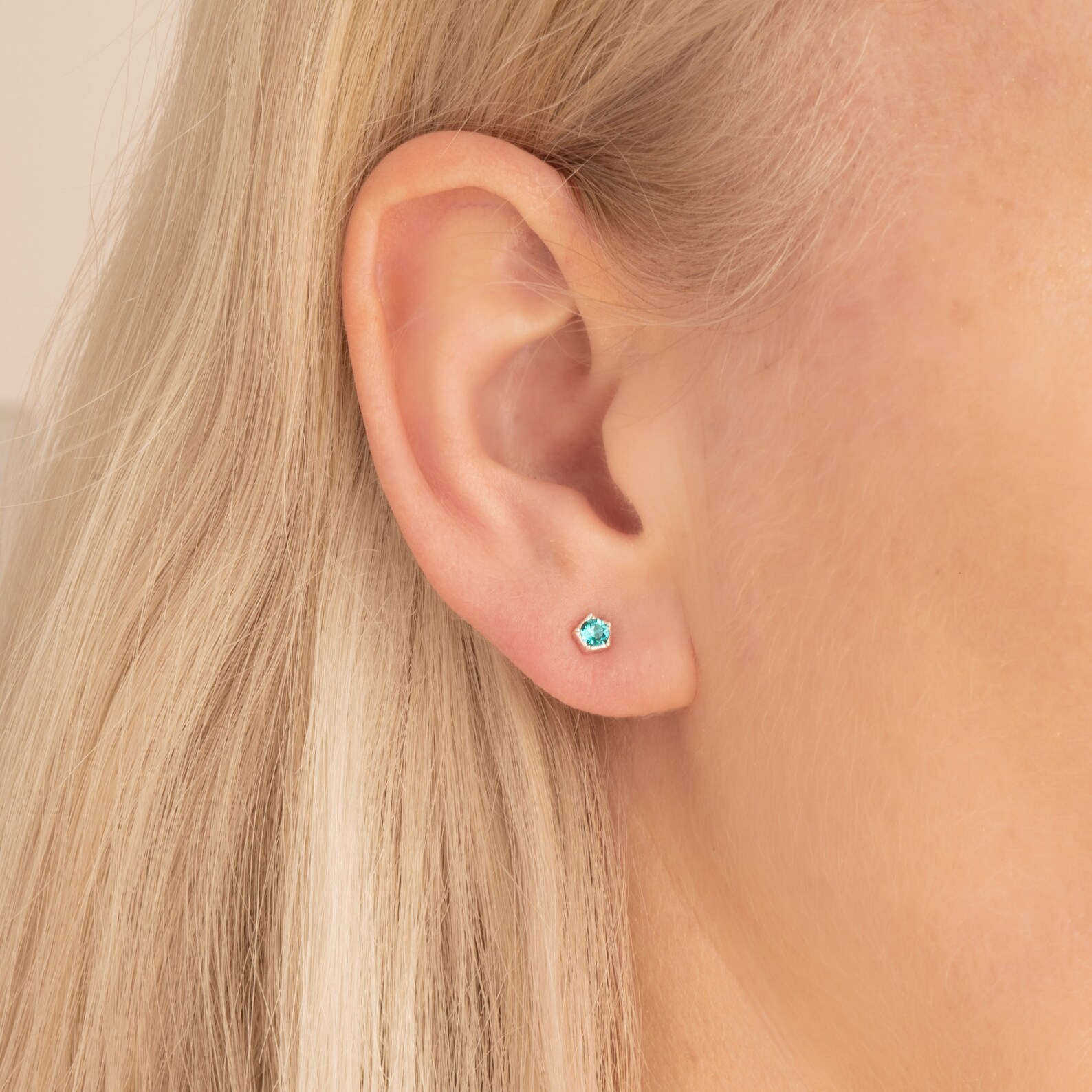 Birthstone Earrings for Women Sterling Silver Stud Earrings - Etsy UK