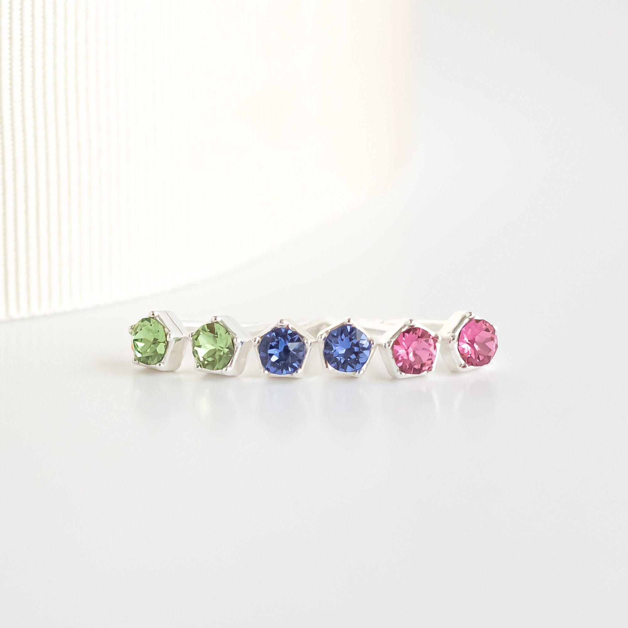 Birthstone Earrings for Women Sterling Silver Stud Earrings - Etsy UK