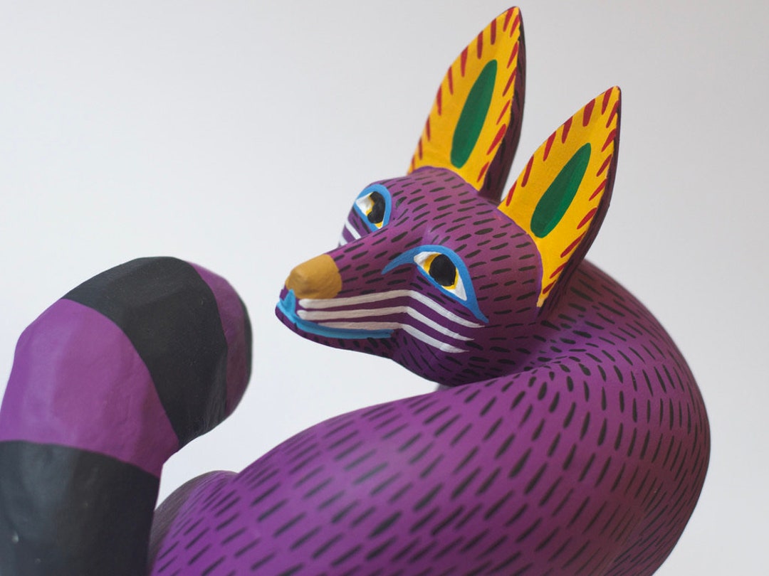 Violet Fox Alebrije - Oaxaca Woodcarving by Armando Jimenez, Antonia & Alejandro - Etsy