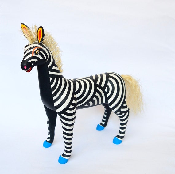 Zebra Alebrije Oaxaca Woodcarving by Luis Pablo | Etsy