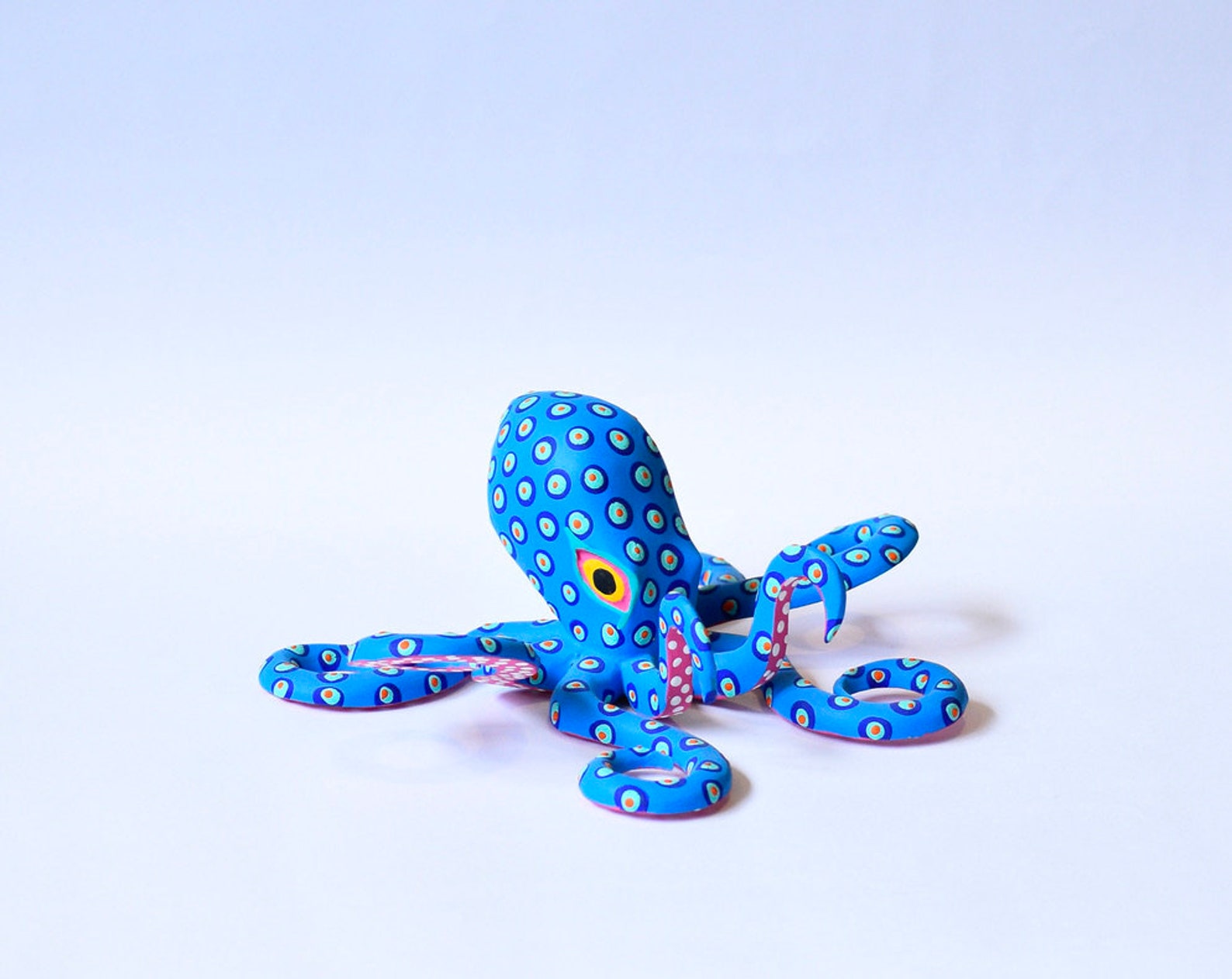 Turquoise Octopus Alebrije Oaxaca Woodcarving by Eduardo - Etsy