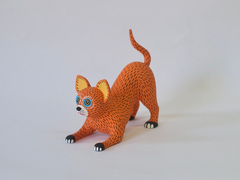 Orange Chihuahua Dog Alebrije - Oaxaca Woodcarving by Luis Pablo - Etsy