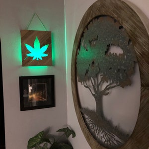 Light up LED Pot Leaf With Remote - Etsy
