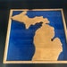 Michigan State Great Lakes Epoxy Wall Art - Etsy