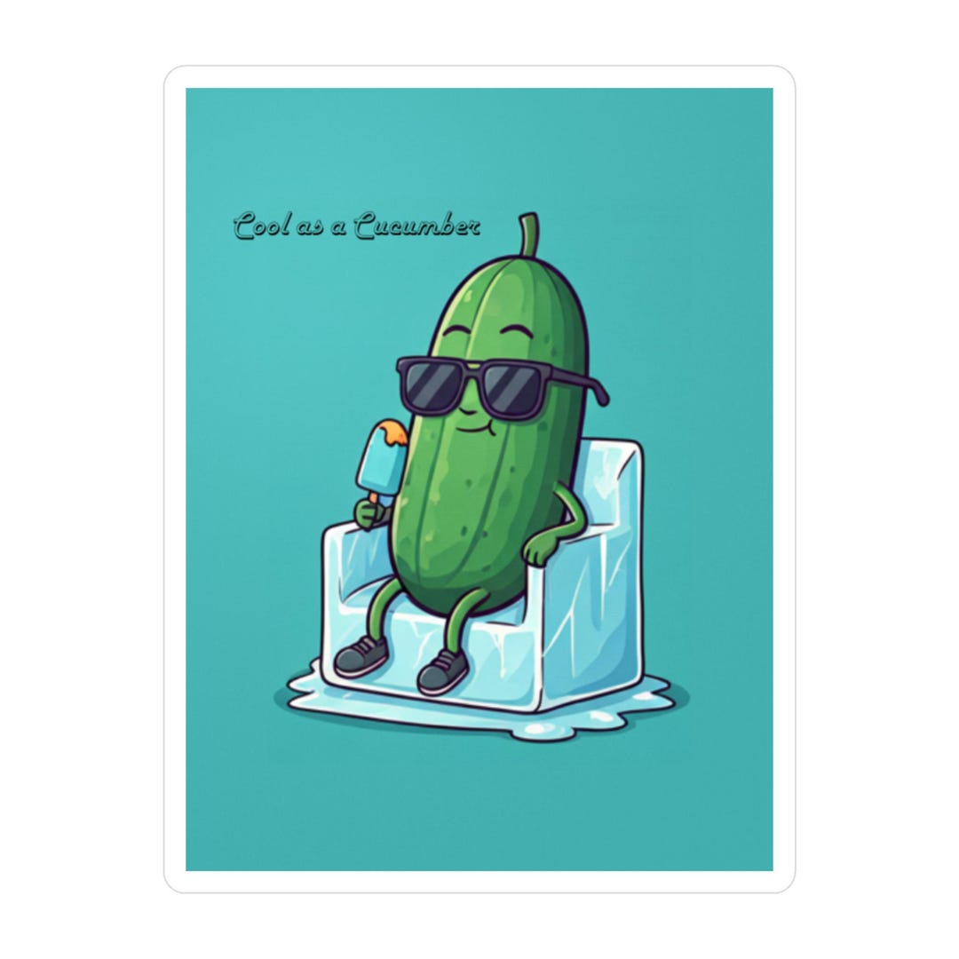 Vinyl Decals, Cute Cool as a Cucumber Funny Kitchen Gift, Goofy Foodie ...