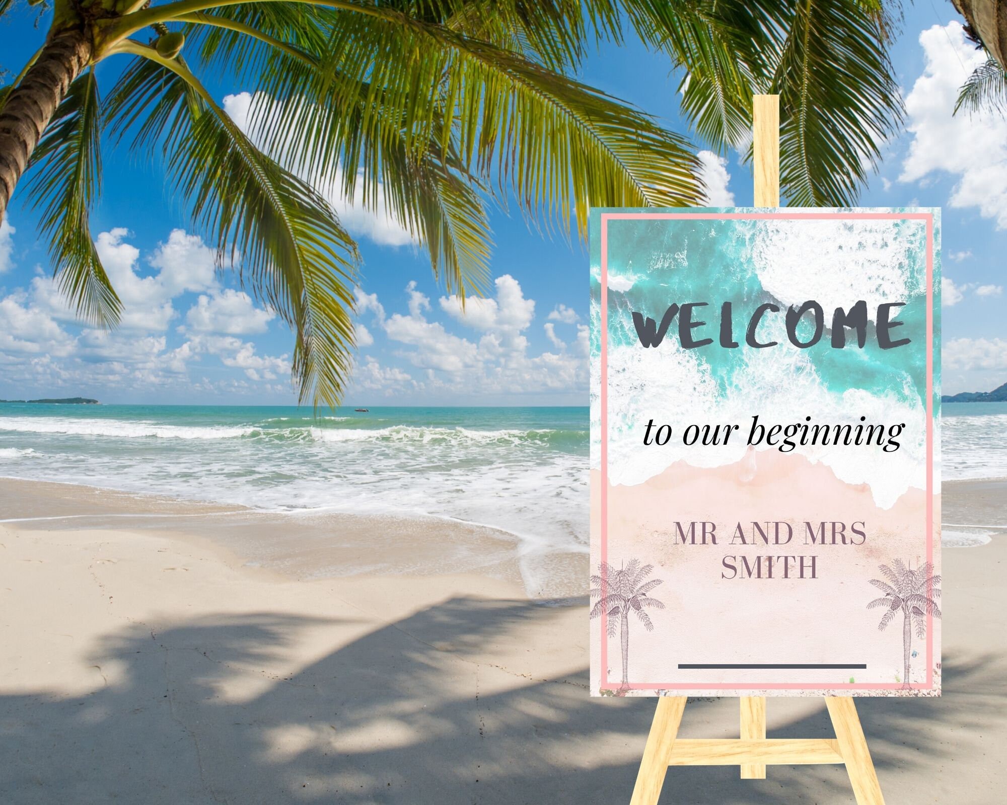 Beach Wedding Welcome Sign / Wedding Decor / Printable Wedding ...