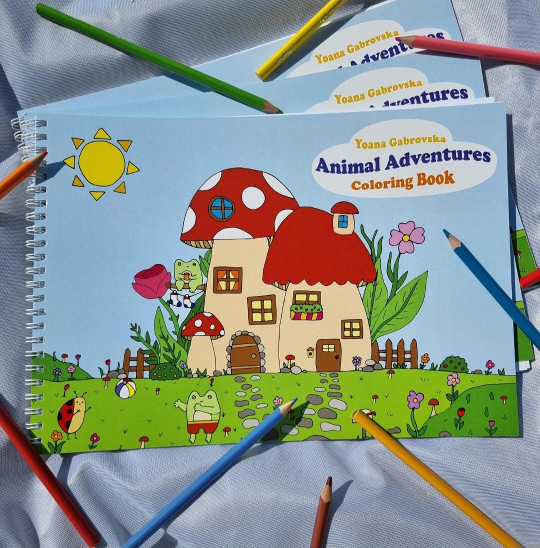 Coloring Book 'animal Adventures' | Adults and Teens Coloring Book | 23 ...