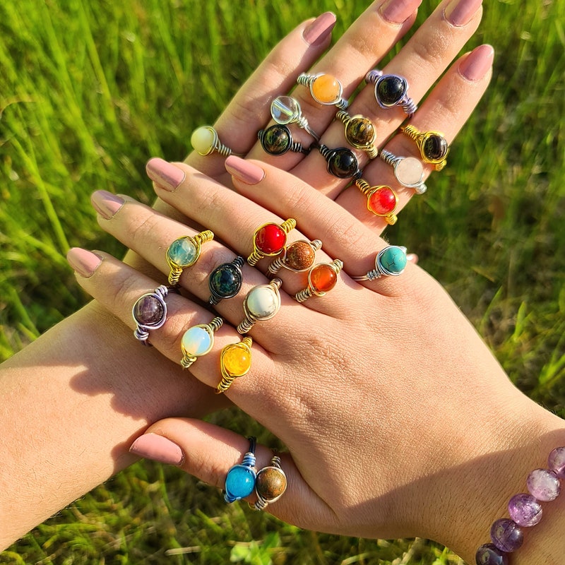 Healing Crystals Ring - Etsy