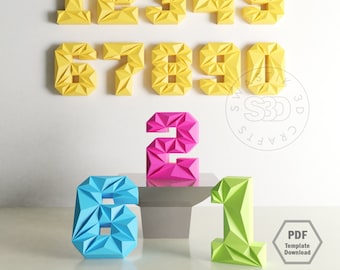 Papercraft ABC 3D Cartoon Letters Numbers DIY Decoration - Etsy