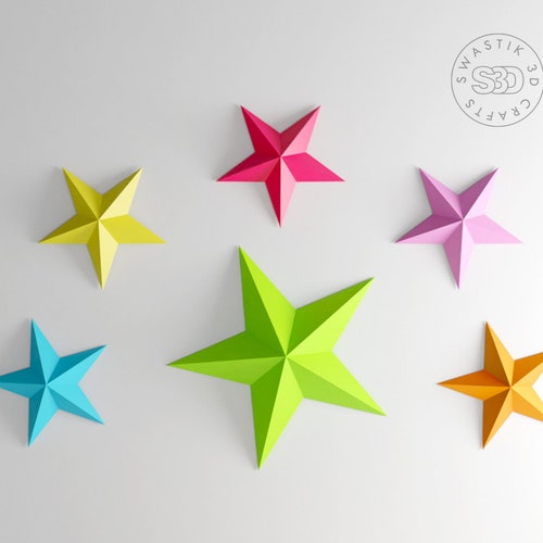 3D Star Papercraft Star Paper Craft Pattern Star SVG File - Etsy