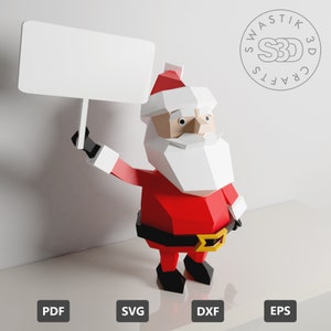 PDF Template of Santa Claus Papercraft /lowpoly Papercraft / 3D ...
