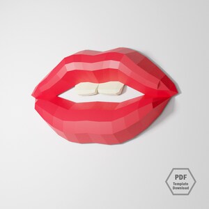 Lips 3D Papercraft PDF Template/papercraft/3d Papercraft/papercraft Pdf ...