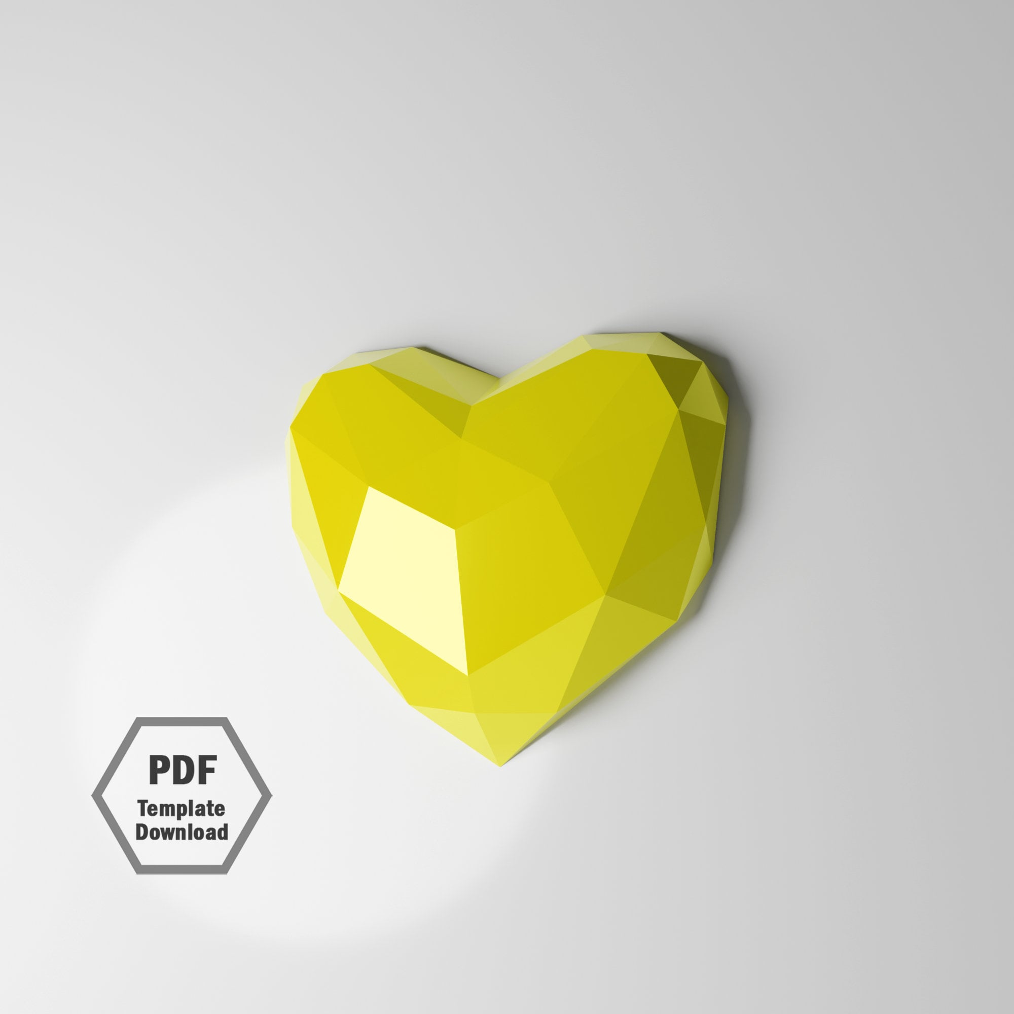 3D Heart Paper Craft PDF DXF and Cdr Template/papercraft/ 3d | Etsy