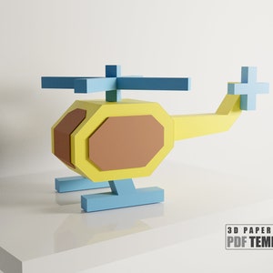 Toy Helicopter Papercraft Template, Cute Helicopter 3D Papercraft ...