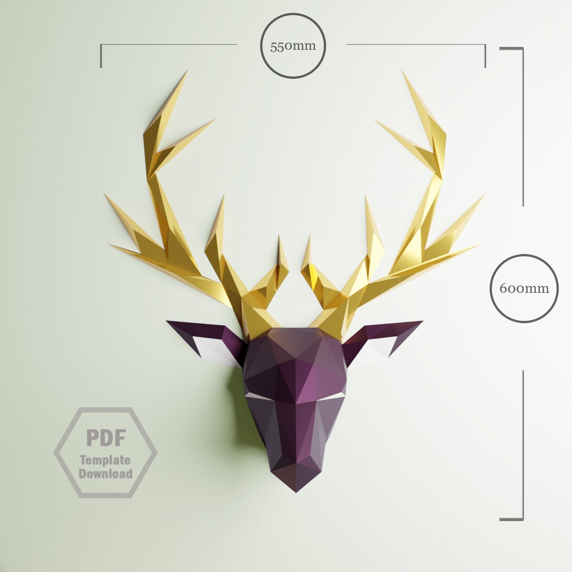 Papercraft 3D Deer/ 3D Papercraft Deer/ Lowpoly Papercraft/ 3D - Etsy ...