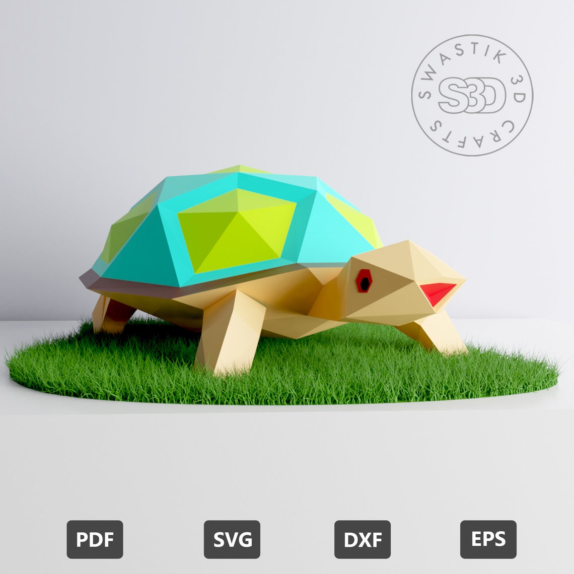PDF Template of Turtle Papercraft 3D Papercraft Lowpoly | Etsy