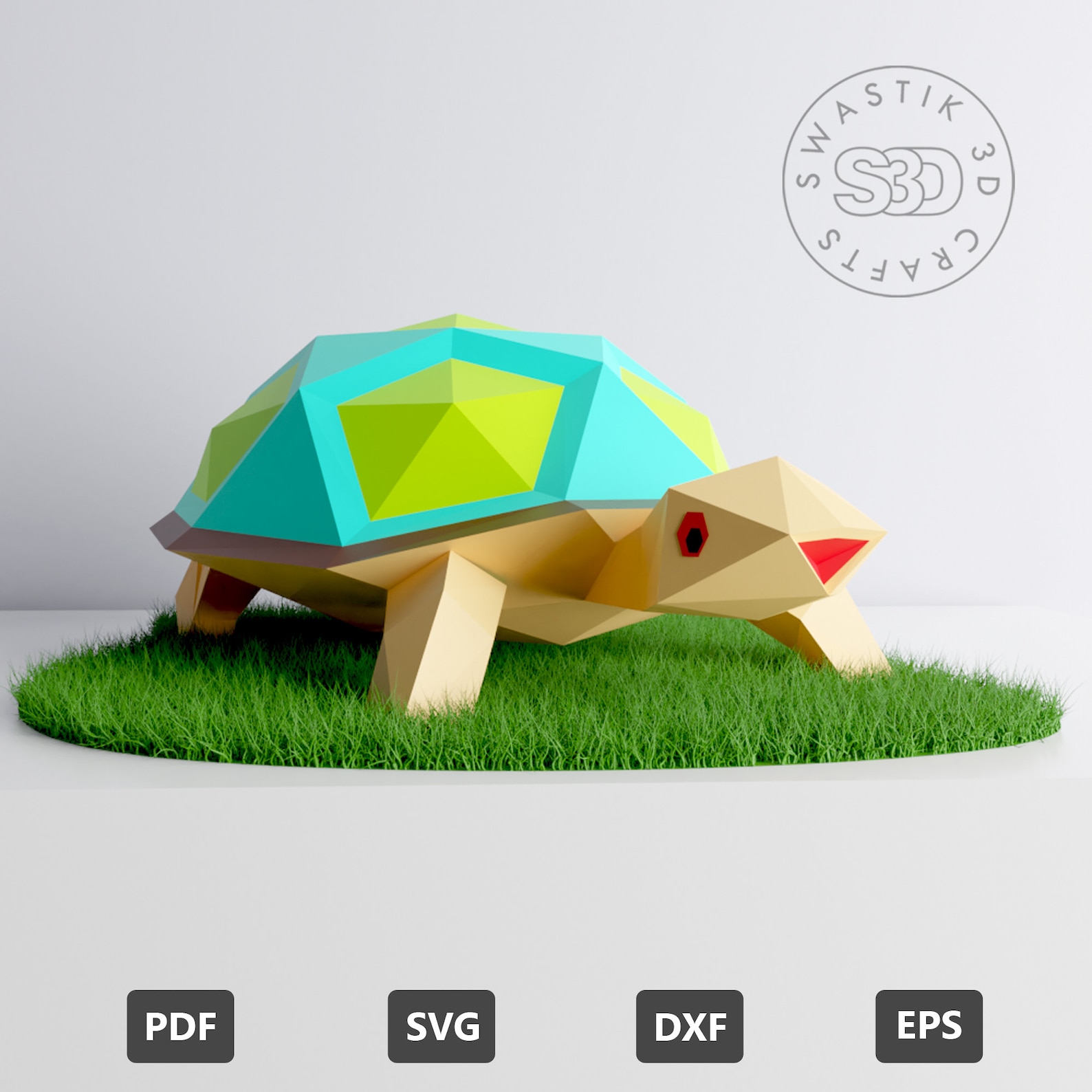 PDF Template of Turtle Papercraft 3D Papercraft Lowpoly | Etsy
