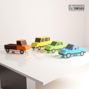 Paper Ride: 3D Car Papercraft Kit for Kids - 4 Models DIY PDF - Etsy ...