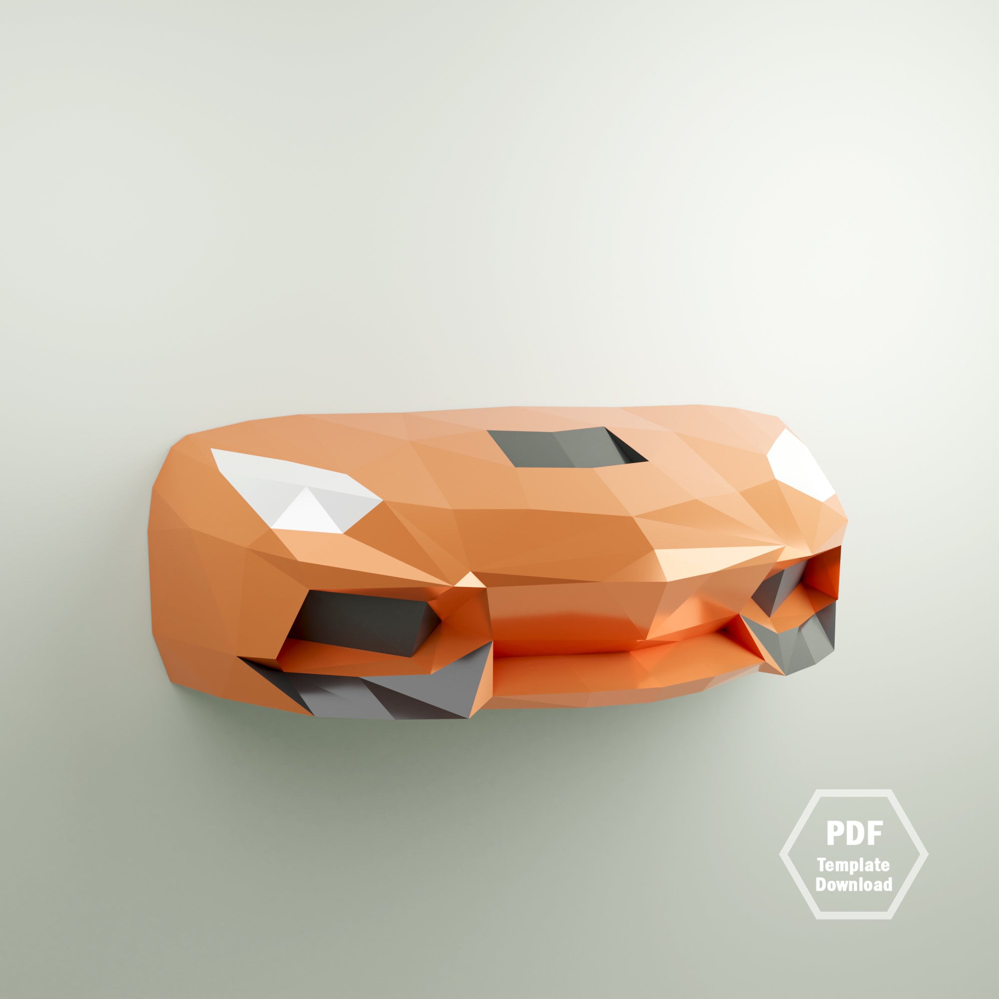 PDF Template of 3D CAR Papercraft Lowpoly Wall Decor DIY | Etsy