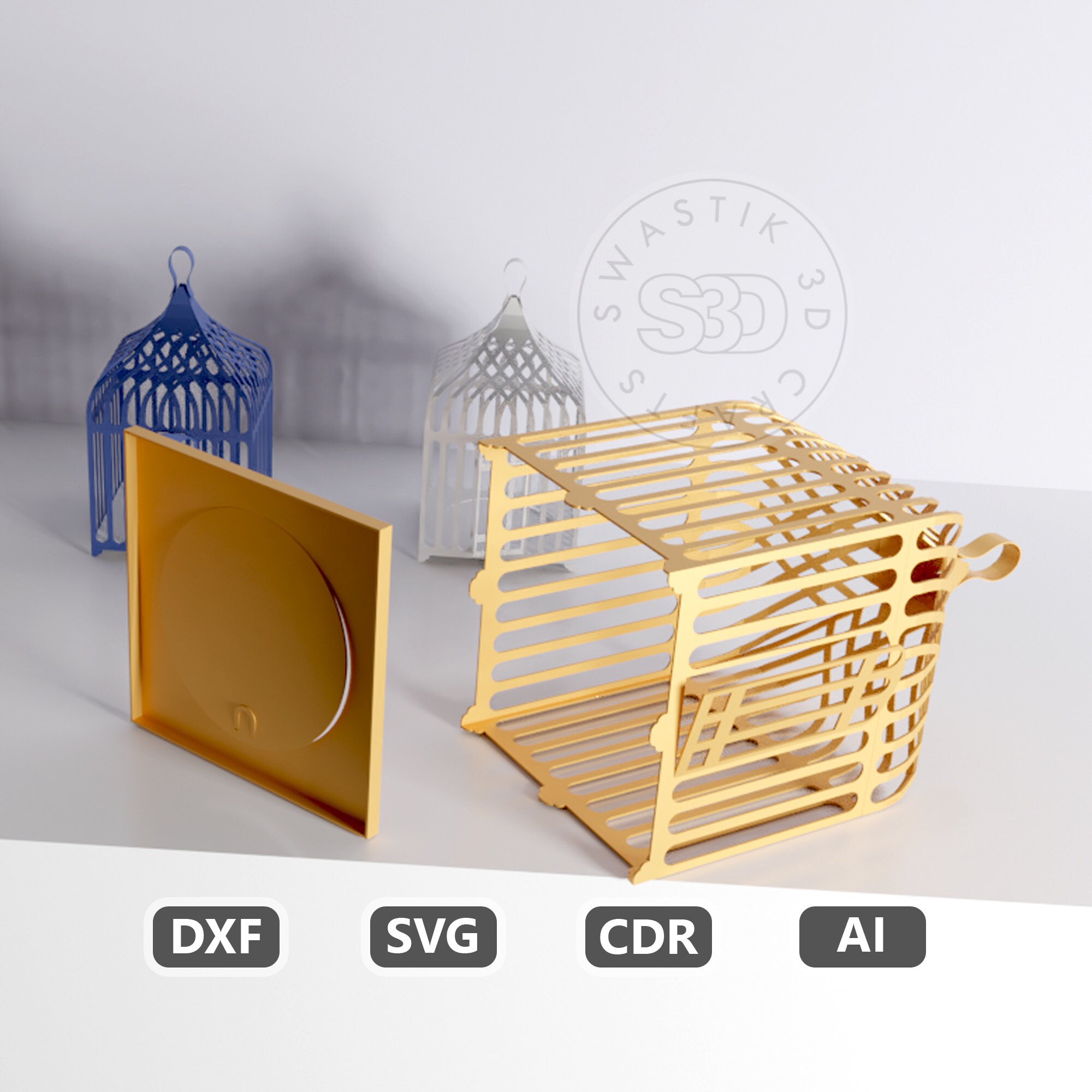 Papercraft Bird Cage / Paper Lamp /DXF Files for Laser Cutting - Etsy