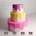 3D Cake Papercraft Template: Surprise Box (PDF/SVG) - Etsy
