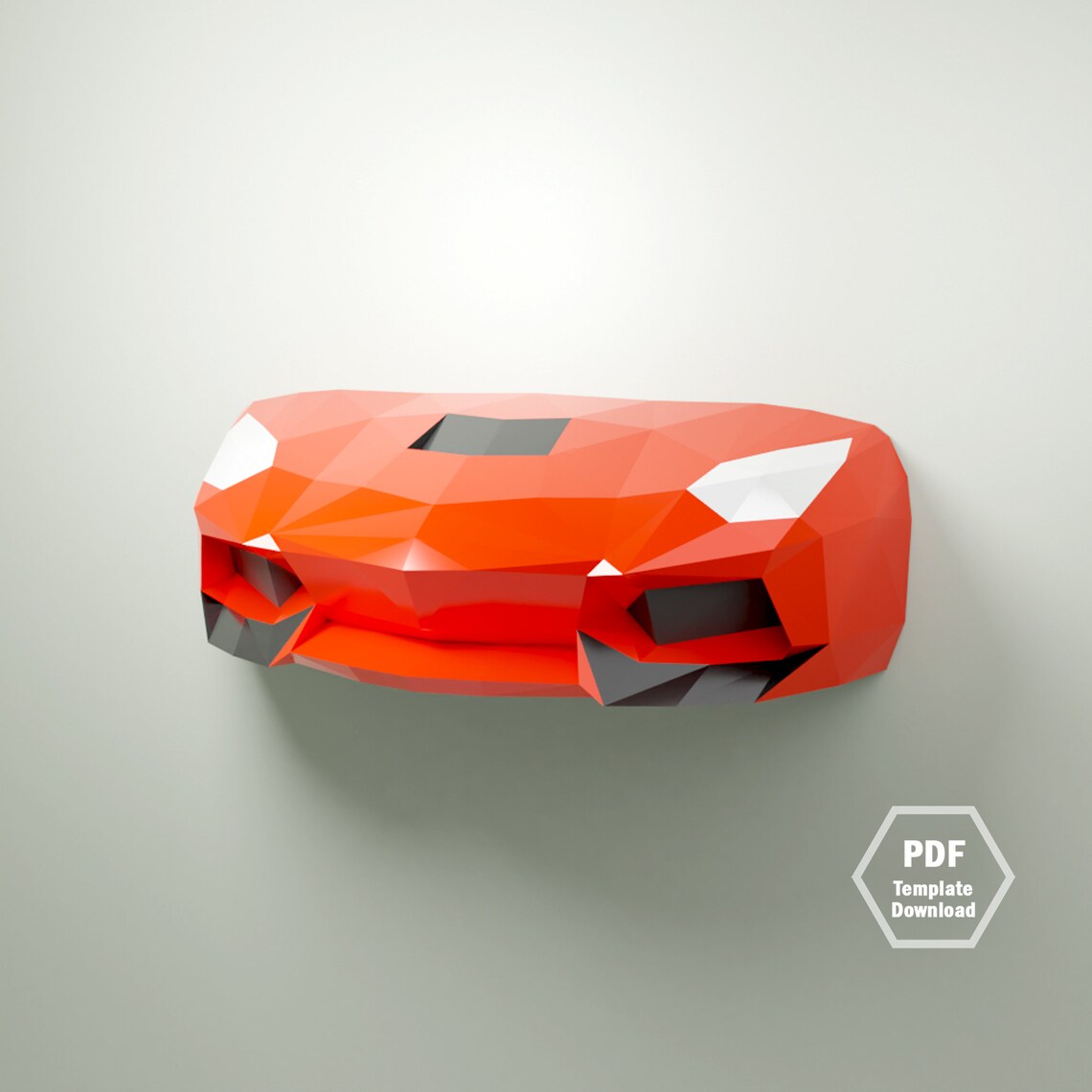 PDF Template of 3D CAR Papercraft Lowpoly Wall Decor DIY | Etsy