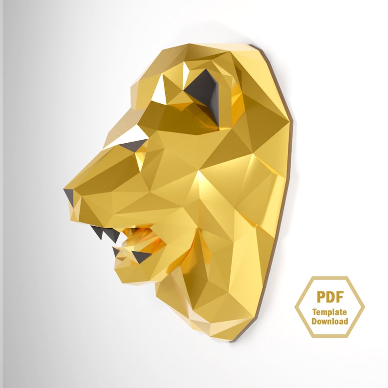 Lion Papercraft/ Papercraft/ 3D Lion Papercraft/ Lowpoly - Etsy