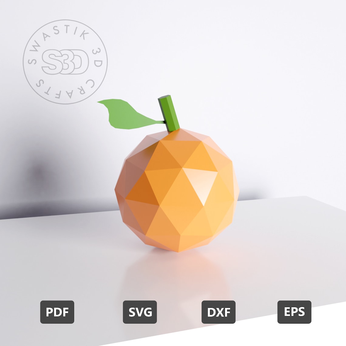 PDF Template of Orange Fruit Papercraft / 3D Fruit Papercraft/ - Etsy