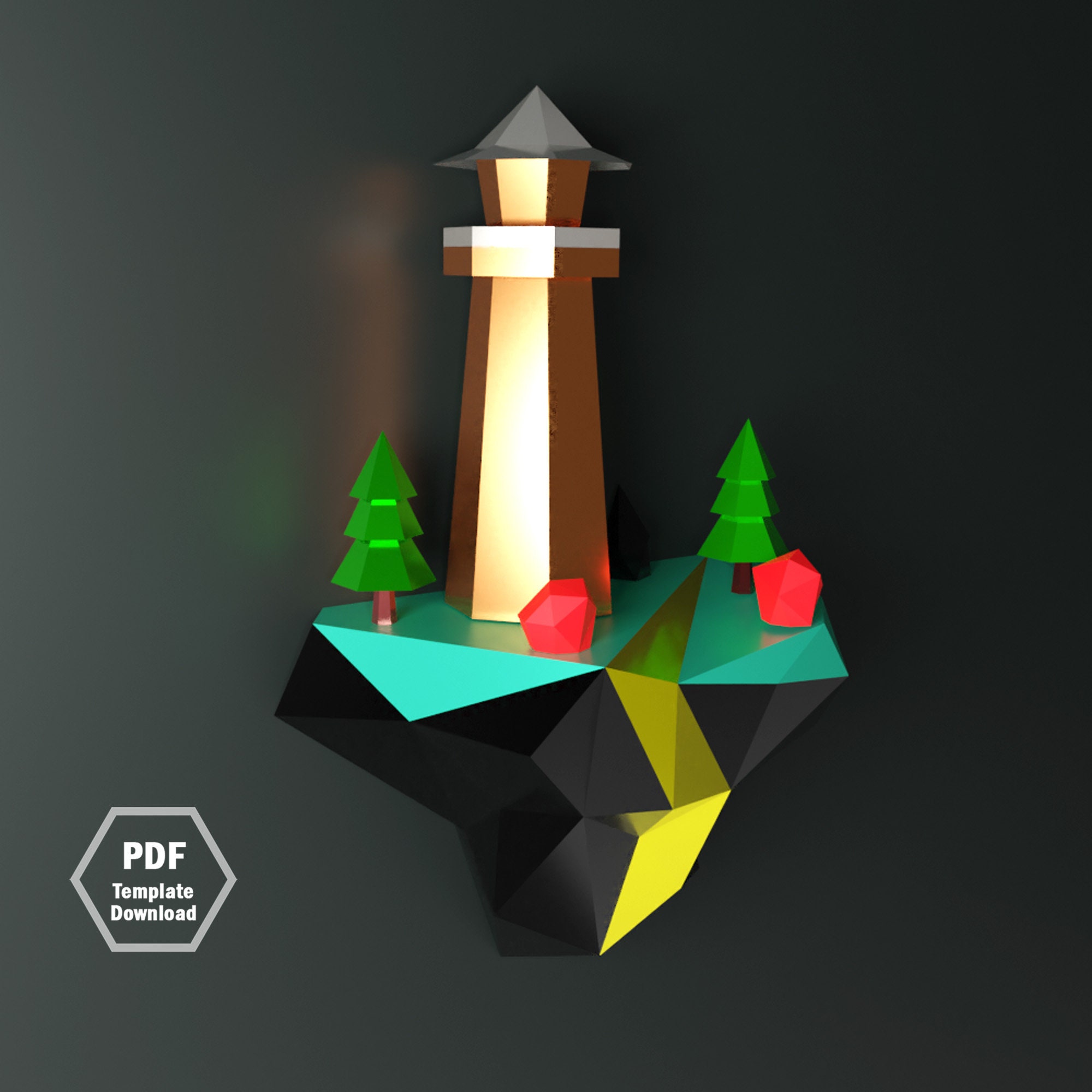 Island Papercraft / Paper Craft / 3D Papercraft /3D Lighthouse - Etsy UK