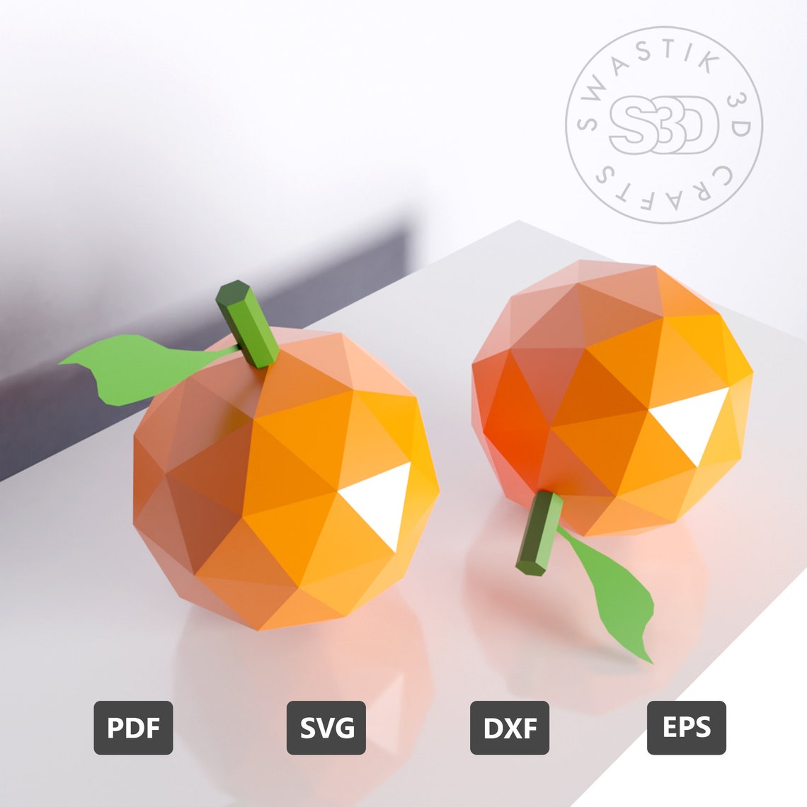 PDF Template of Orange Fruit Papercraft / 3D Fruit Papercraft/ - Etsy
