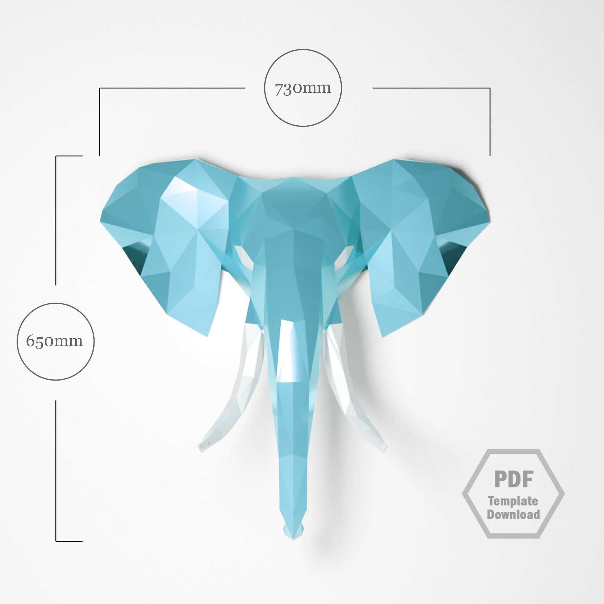 Elephant Papercraft DIY Home Decor PDF Template/papercraft/3d | Etsy