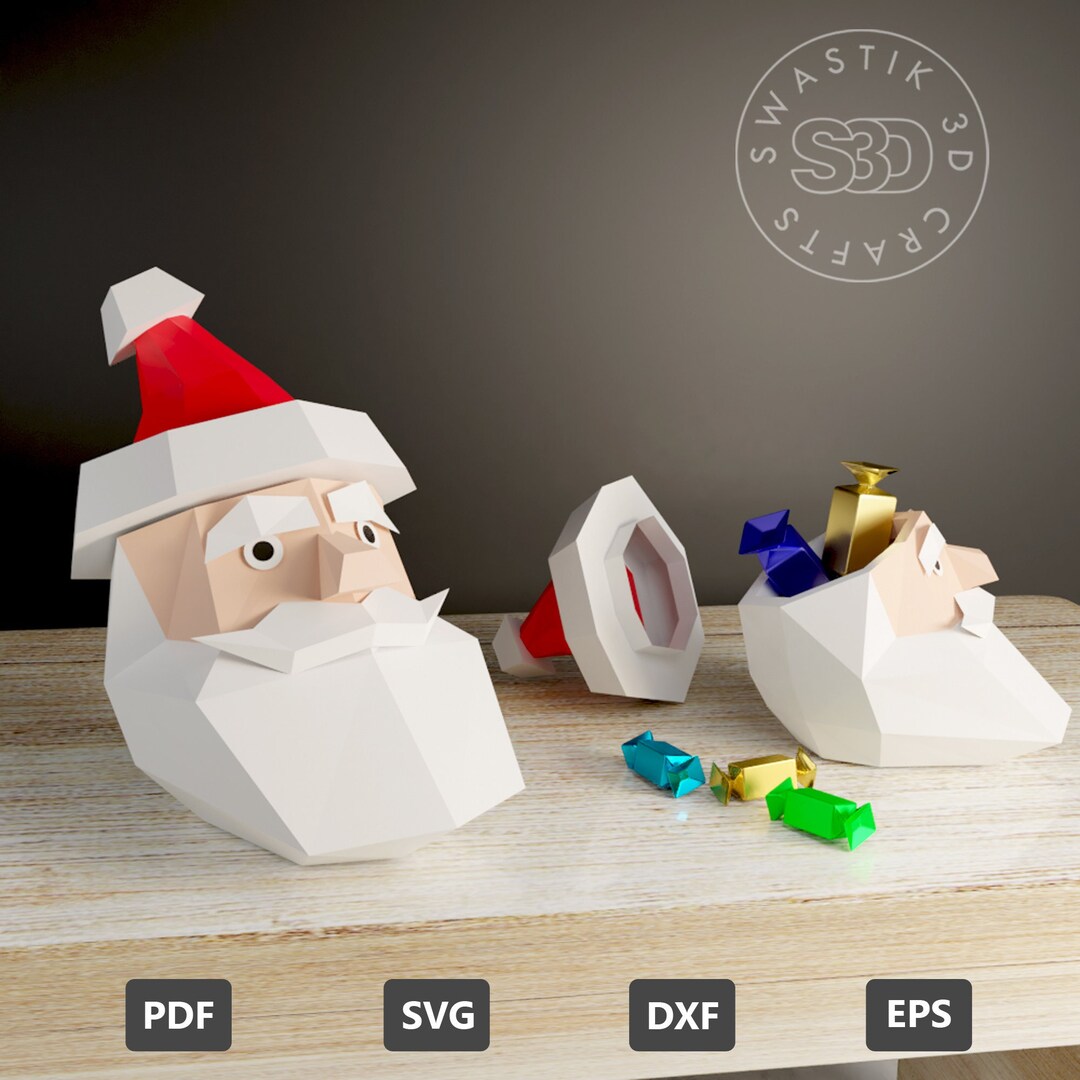 Christmas Santa Claus Gift Box , 3D Papercraft , Christmas DIY Crafts ...