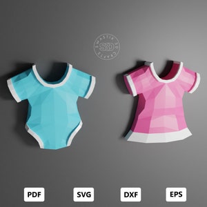 PDF Template of Baby Clothes Boy and Girl, Baby Shower Decoration Paper ...