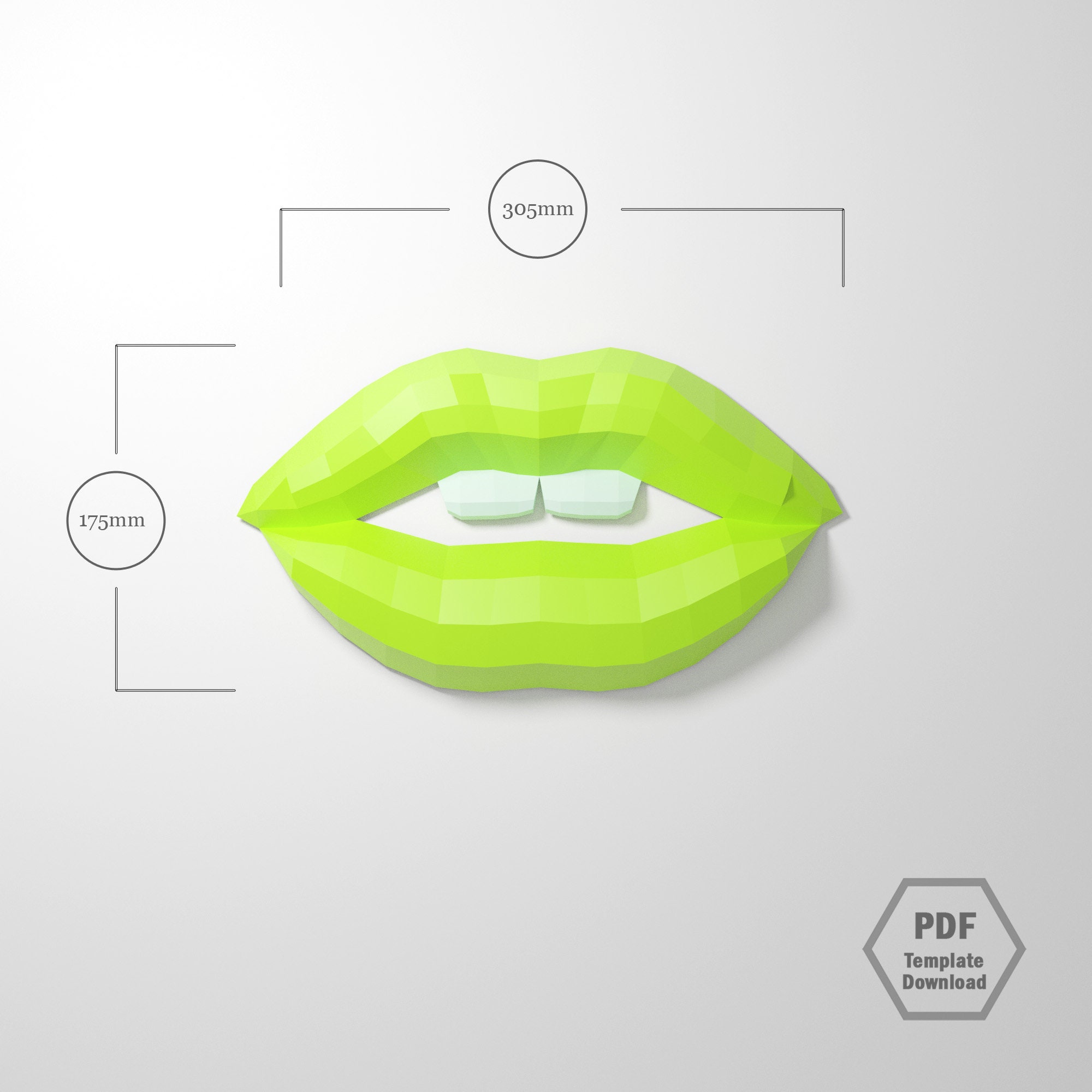 Lips 3D Papercraft PDF Template/papercraft/3d - Etsy