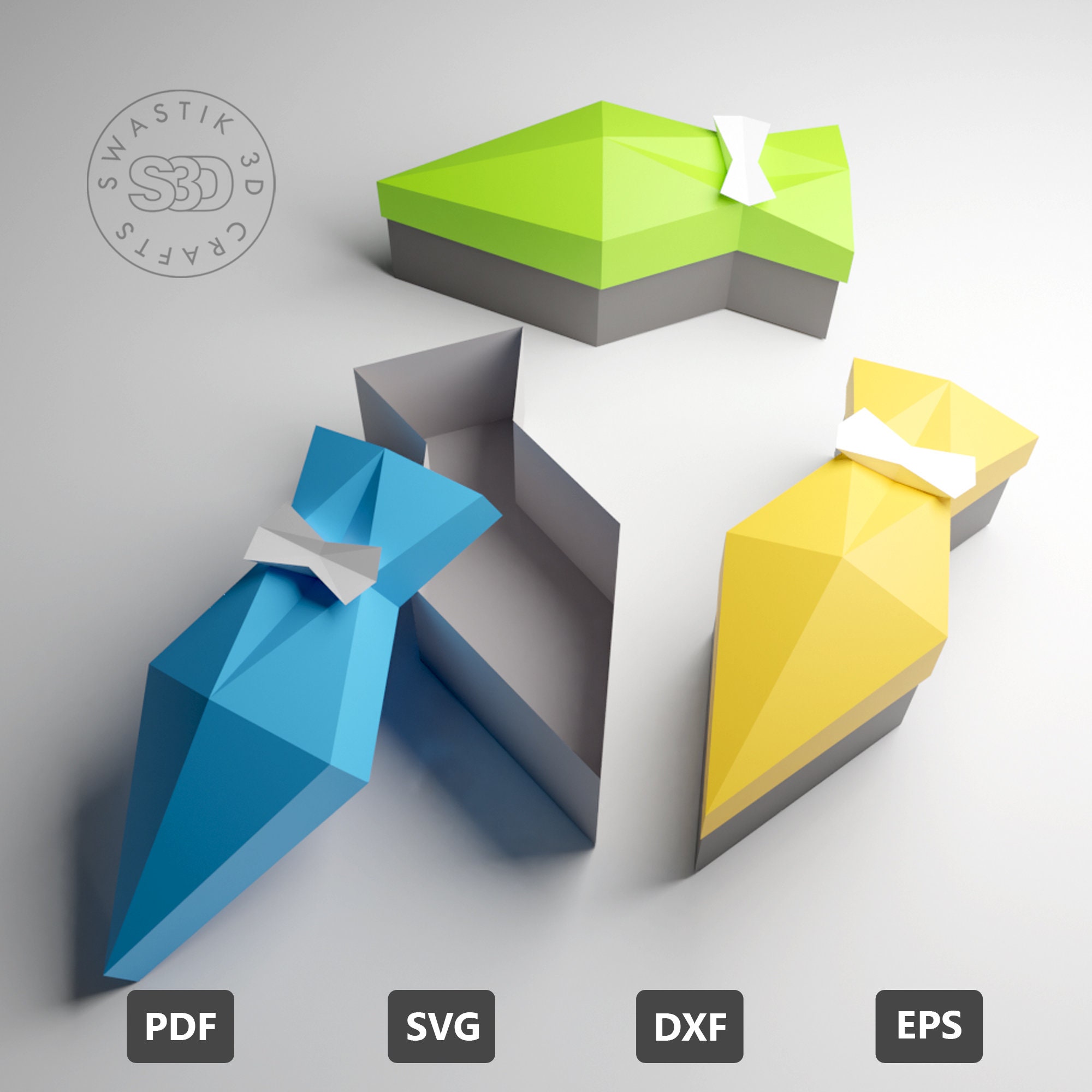 PDF Template of Tie Box Paper Box / DIY Paper Box Template / - Etsy