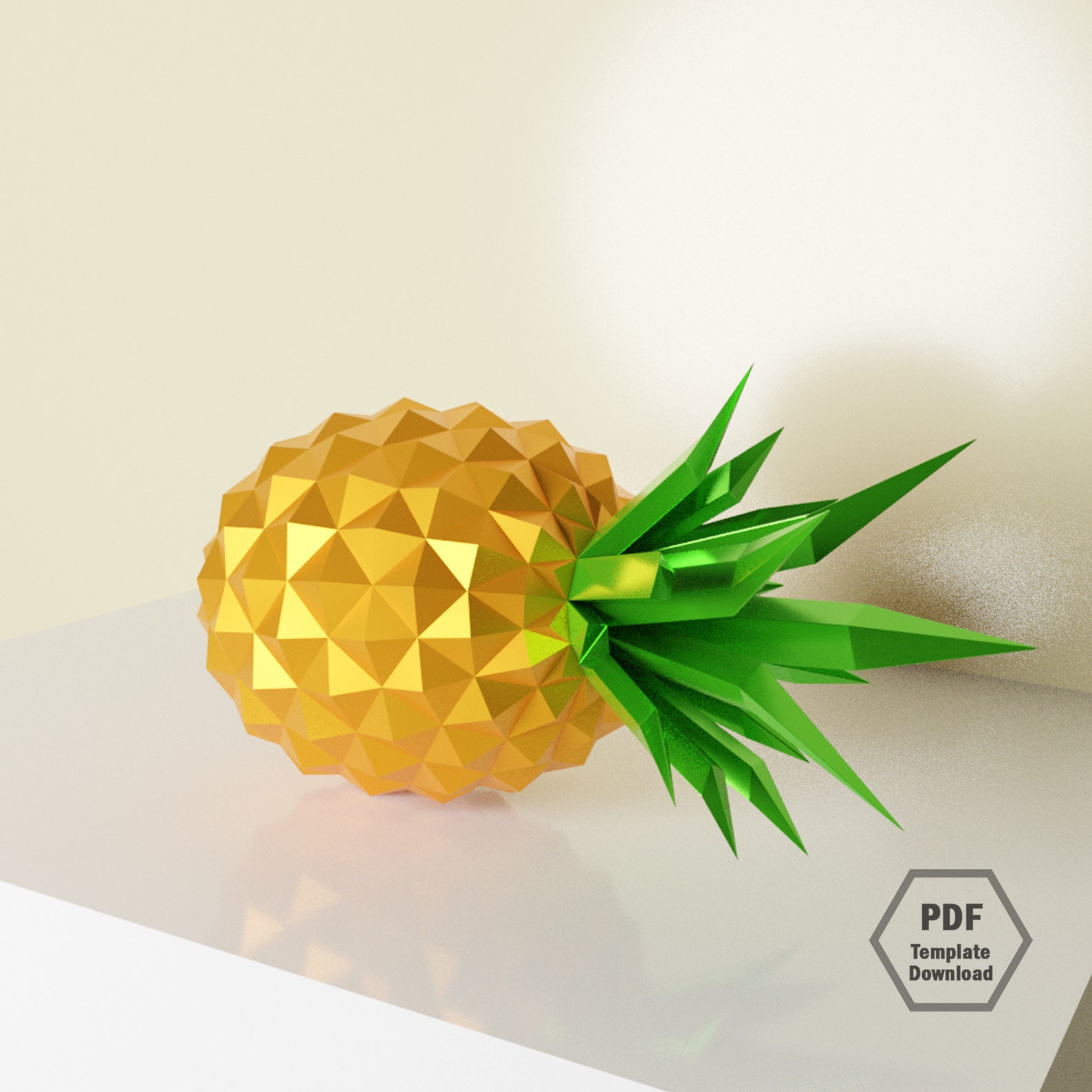 PDF Template of Pineapple Papercraft DIY Papercraft/3d | Etsy