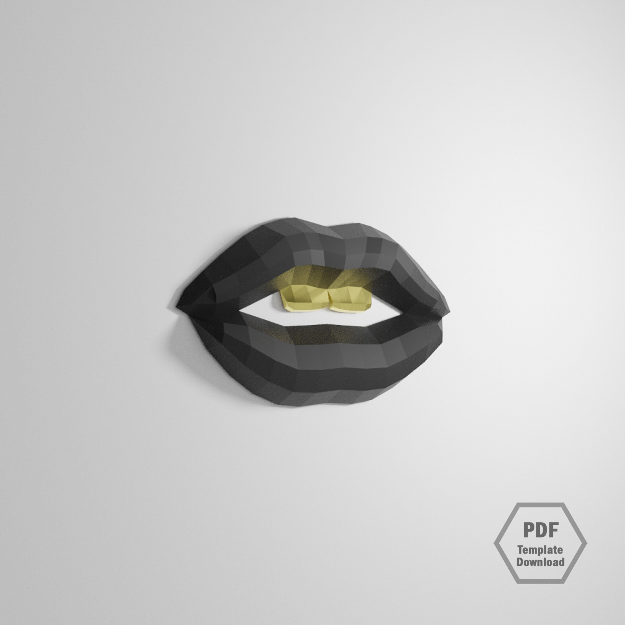 Lips 3D Papercraft PDF Template/papercraft/3d | Etsy