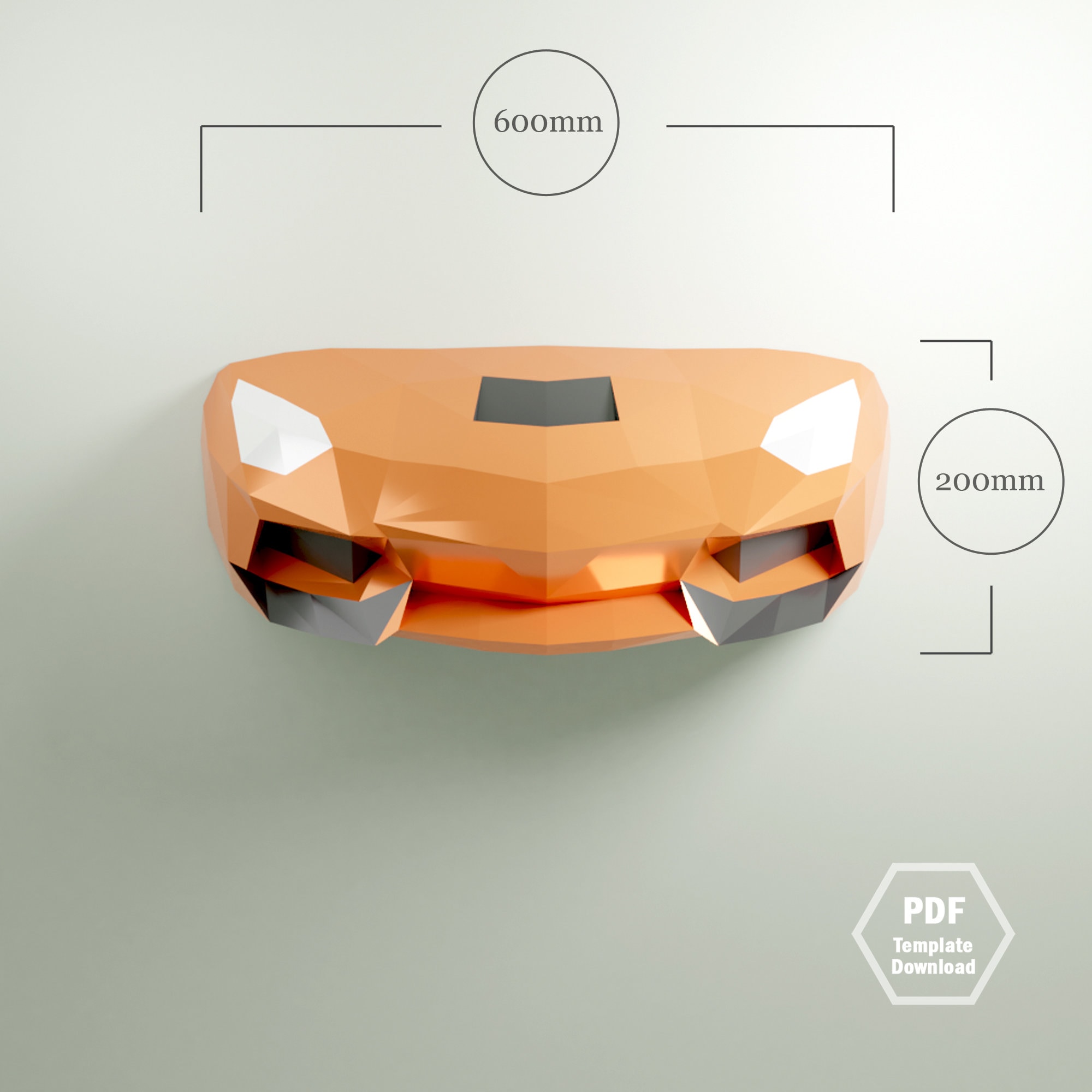 PDF Template of 3D CAR Papercraft Lowpoly Wall Decor DIY | Etsy