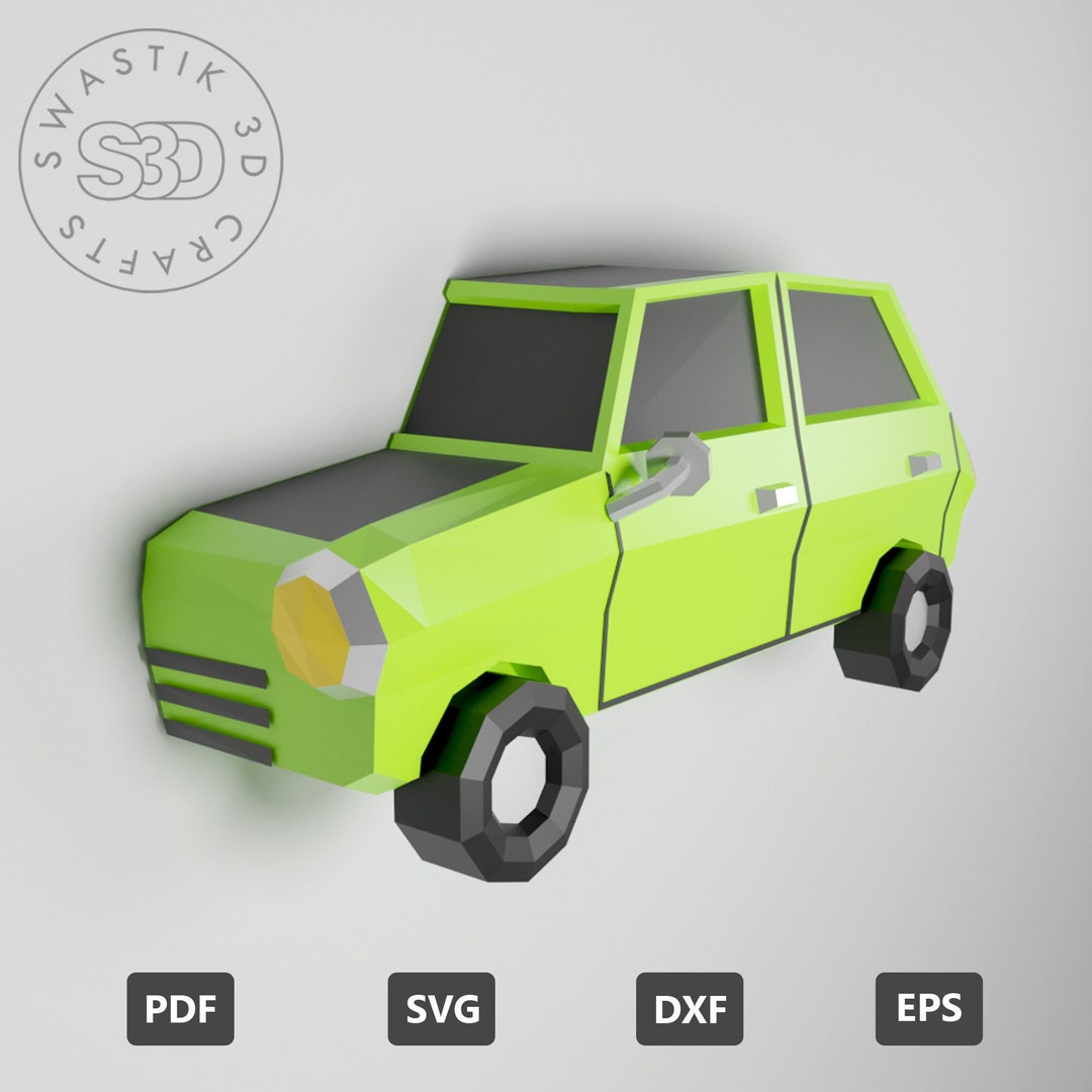 PDF Template of 3D CAR Papercraft , Mr B's Car Template, 3D Car ...