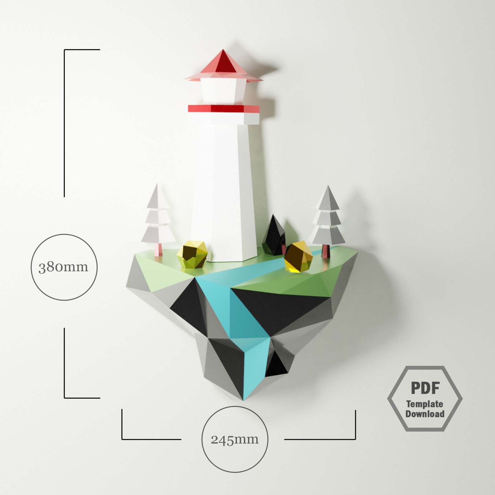 Island Papercraft / Paper Craft / 3D Papercraft /3D Lighthouse - Etsy