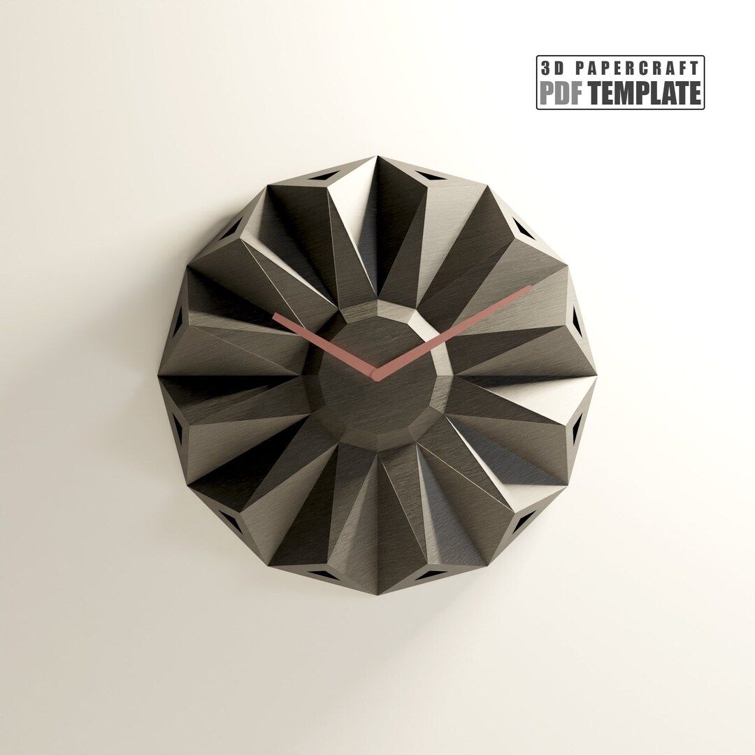 DIY Papercraft Clock - Printable PDF Template for Creative Crafting - Etsy