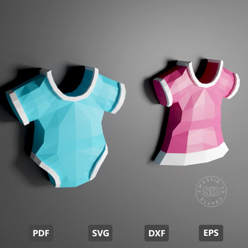 Baby Clothes Papercraft Template: Boy/girl Shower Decor (PDF) - Etsy