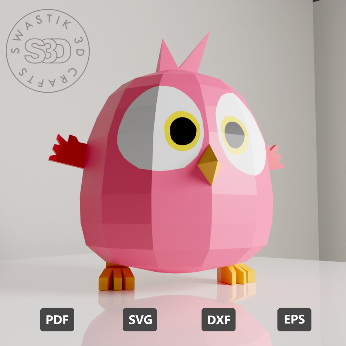 PDF Template of Baby Bird on Moon / Hatchling / Papercraft / - Etsy